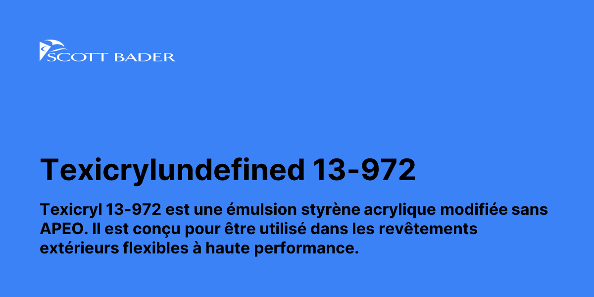 Texicryl® 13-972 | Scott Bader