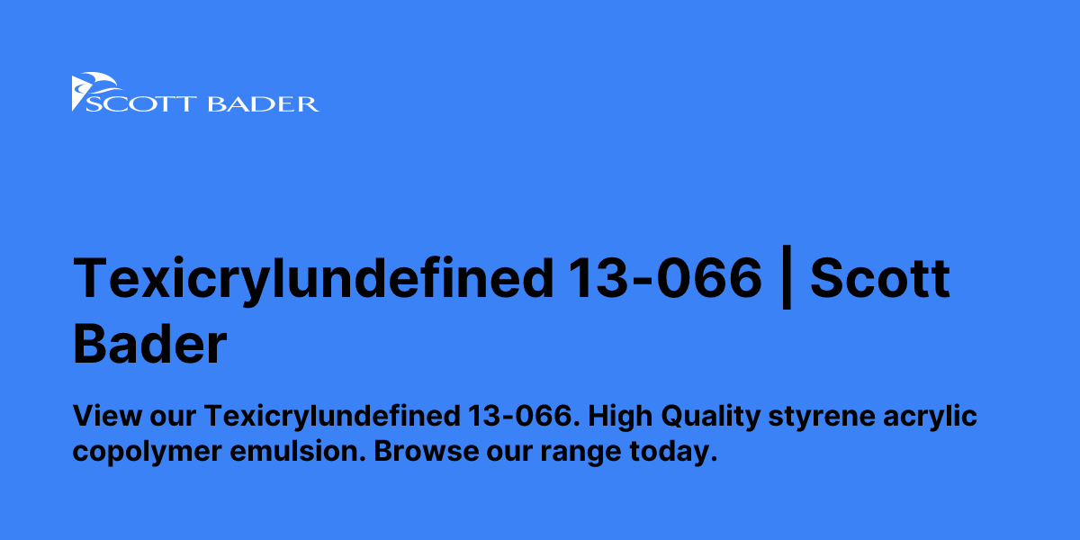 Texicryl® 13-066 | Scott Bader | Scott Bader