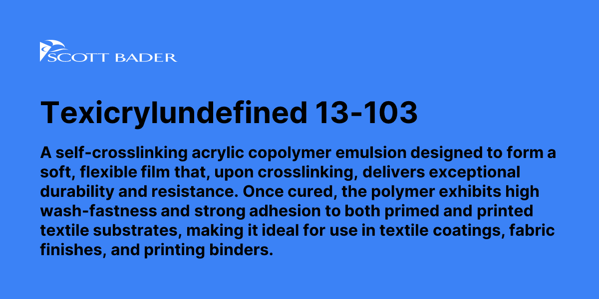 Texicryl® 13-103 | Scott Bader
